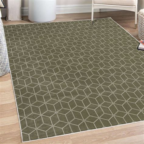 Abstract Decorative Rug Minimalist Cubes In Trippy Simplistic