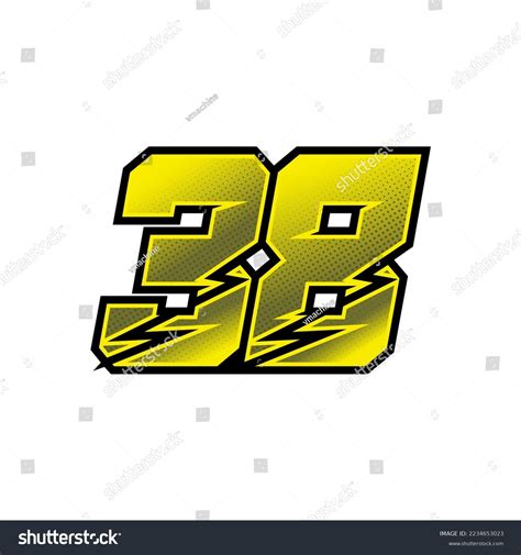 Number Vector Sports Racing Number 38 Stock Vector (Royalty Free ...