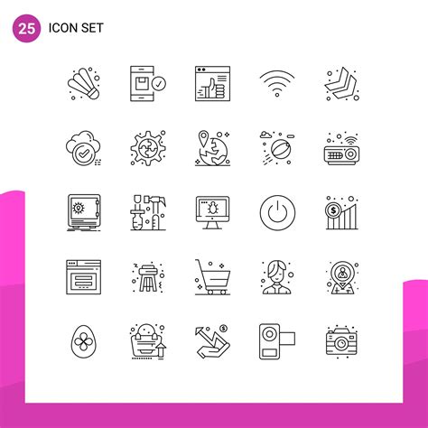 25 Thematic Vector Lines And Editable Symbols Of Chevron Wifi Like Signal Web Editable Vector