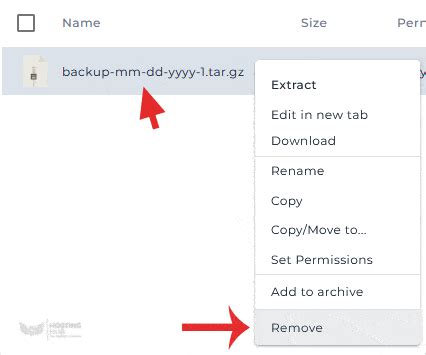 TPC Hosting Support How To Remove A Backup File Using DirectAdmin