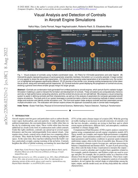 Visual Analysis And Detection Of Contrails In Aircraft Engine