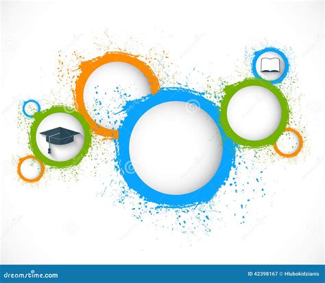Abstract Grunge Circles Education Background Stock Vector