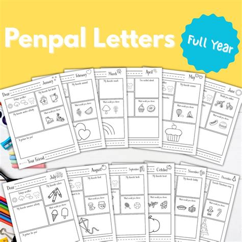 Printable Penpal Letter Kit For Preschool And Kindergarten Full Year
