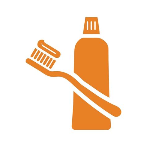Premium Vector Toothbrush Toothpaste Icon Orange Color Vector Eps