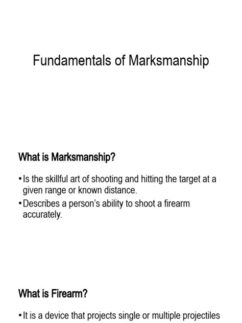 Fundamentals Of Marksmanship 1 Pdf Firearms Revolver