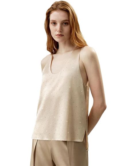 Lilysilk Womens Silk Sparkle U Neck Vest For Women Macys