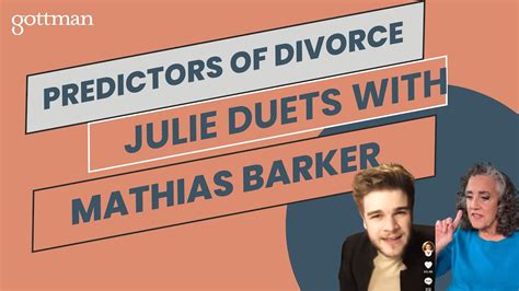 The Predictors Of Divorce Julie Duets With Matthias Barker Youtube