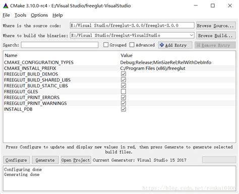 Opengl入门（一）freeglut和glew的编译opengl Glut编译 Csdn博客