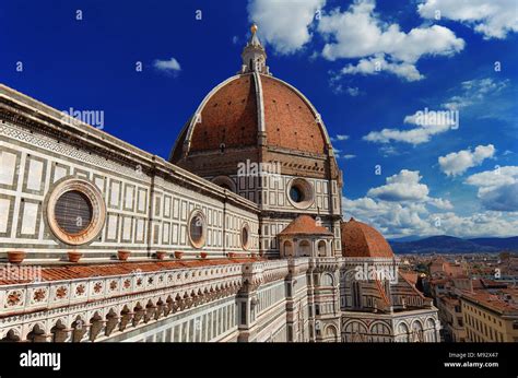 Saint Mary Of The Flower Beautiful Dome In Florence Built By Italian