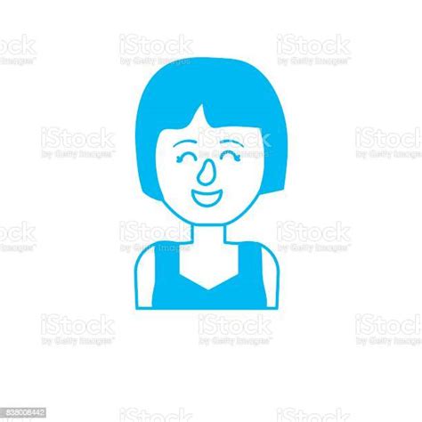 Wanita Kecantikan Siluet Dengan Desain Gaya Rambut Dan Blus Ilustrasi