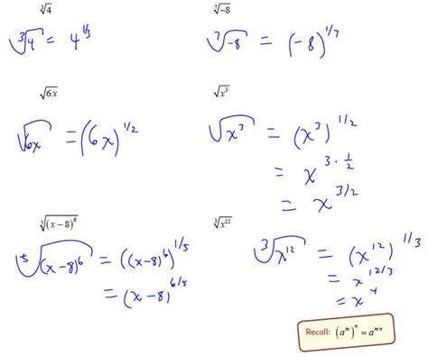 Writing Expressions In Exponential Form