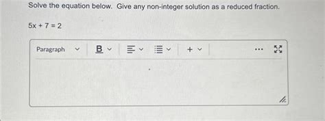 Solved Solve The Equation Below Give Any Non Integer