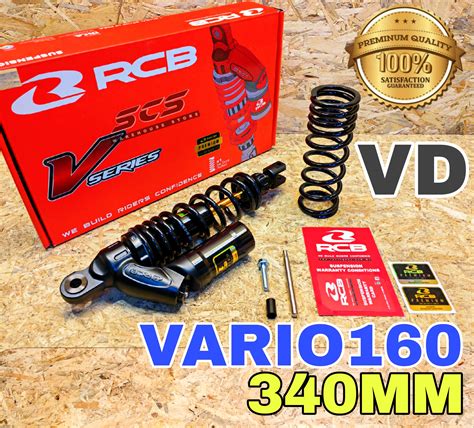Monoshock VD Series Black Gold 330MM RCB 340MM RACING BOY HONDA Vario 150 160 Click Beat Mono