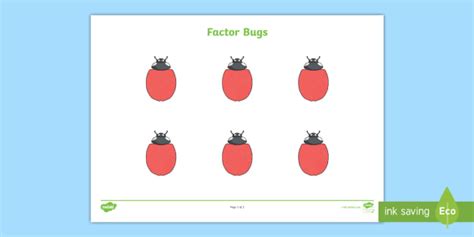 Factor Bugs Worksheet Teacher Made