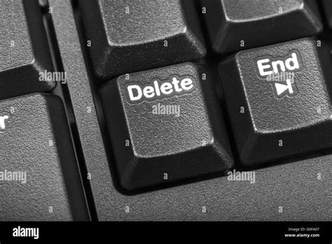 Black Computer Keyboard With Key Delete Stock Photo Alamy