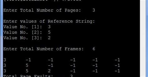 vtu cse labs ss 10 b c page replacement technique