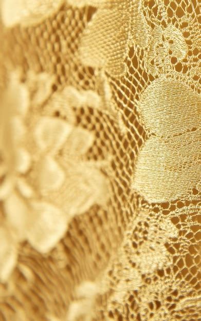 Gold Colored Lace Texture Premium Ai Generated Image