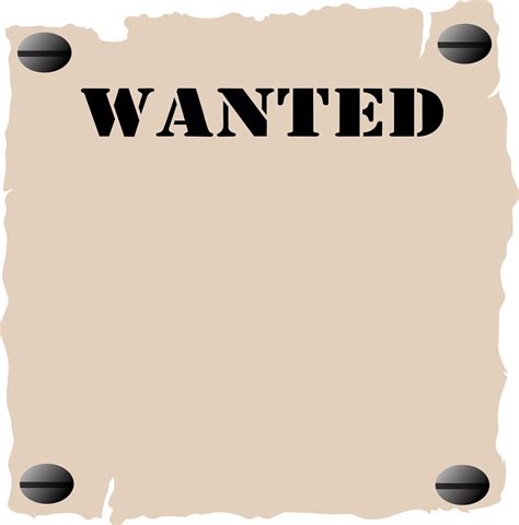 Blank Wanted Poster Clipart Free Images At Clkercom