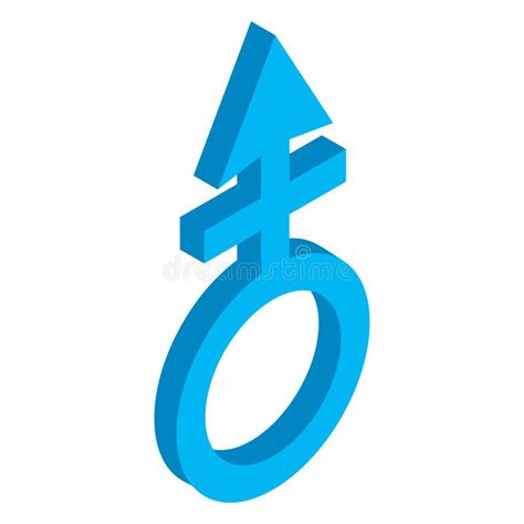 Mannelijk Symbool Isometrisch 3d Pictogram Vector Illustratie