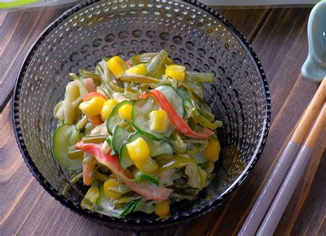 わかめの彩りサラダ おすすめアレンジレシピ お豆を中心としたつくだ煮・お惣菜とおせち おいしいかんどうずっといつまでも カネハツ
