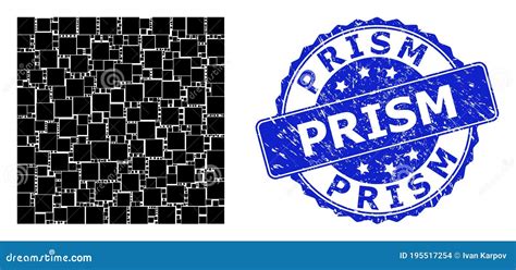 Distress Prism Round Stamp And Recursive Square Shape Icon Collage