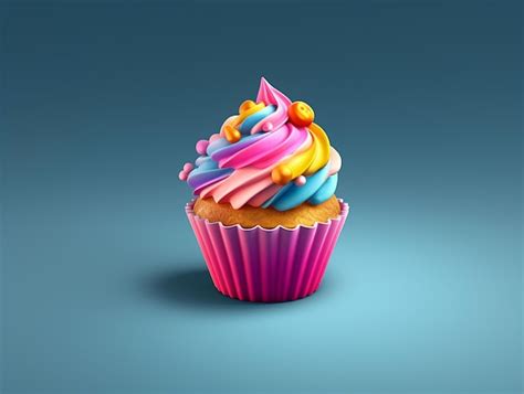 Premium Ai Image Cute Cupcake In Pastel Color Ai Generated
