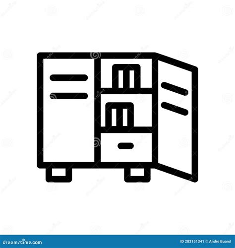 Locker Line Icons Signs Vector Set Linear Concept Outline Illustration