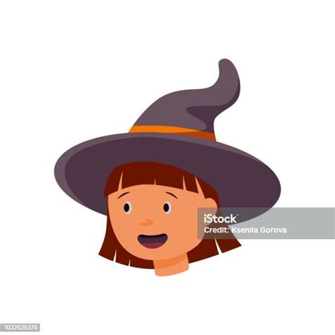 흰색 배경에 고립 된 마녀 모자에 있는 여자의 그림을 벡터 할로윈 디자인 요소입니다 10월에 대한 스톡 벡터 아트 및 기타