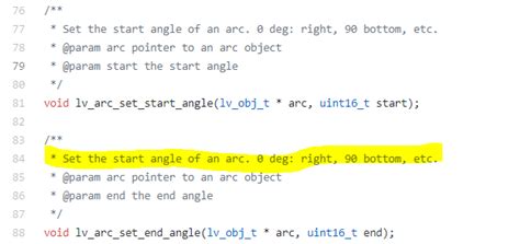 a typo mistake of the comment in the lv arc h 84 · issue 2219 · lvgl