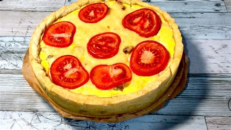 Киш с курицей и грибами Вкуснейший открытый пирог Французский