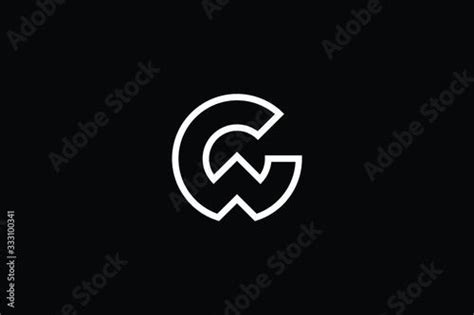 Minimal Elegant Monogram Art Logo CW WC Initial Alphabet Icon Logo