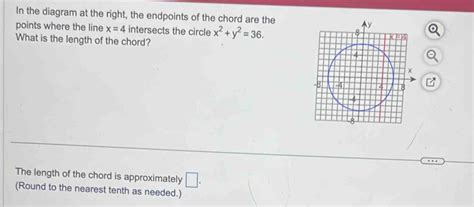 solved in the diagram at the right the endpoints of the chord are the