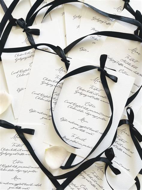 Ribbon Menus Inkberry Calligraphy