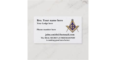 Personalize Square And Compasses Business Card Zazzle