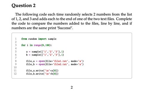 Solved The Following Code Each Time Randomly Selects 2