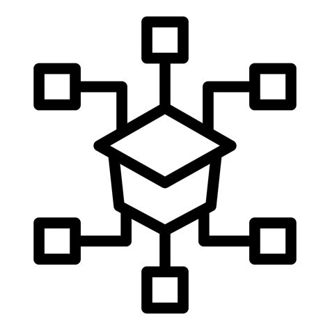 Blockchain Network Connecting Blocks With Lines Icon 48780888 Vector