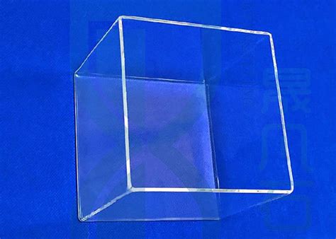 Cuboid Container Quartz Urn Clear Cube Size One Side Open Hardened