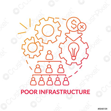 Poor Infrastructure Red Gradient Concept Icon Stock Vector 5040139