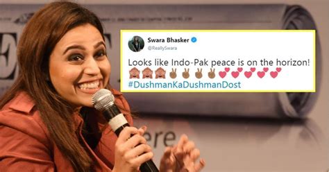 Swara Bhaskar Claps Back At Trolls From Pakistan Says Indo Pak Peace