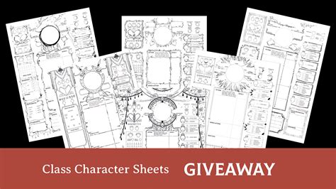 Class Character Sheets Dm Tools Giveaway Mod Approved Oc Rdnd