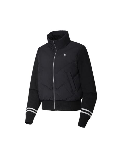 클리브랜드 온라인단독 여성 구스다운 방풍니트 스윙자켓 블랙