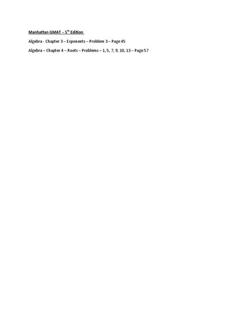 Tricky Questions Manhattan Gmat Algebra Pdf