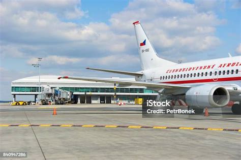 보잉 B73755s 확인xgc 체코 항공 체코 프라하 공항에서 Csa 체코 공화국의 국가 항공 이다 Boeing에 대한 스톡