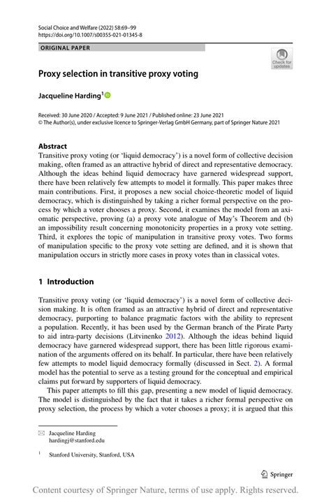 proxy selection in transitive proxy voting
