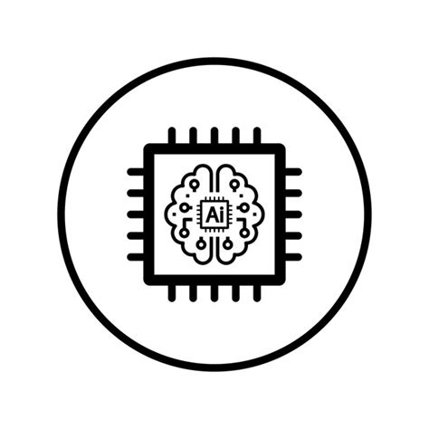 Premium Vector Intelligence Brain Chip Icon Black Vector Graphics