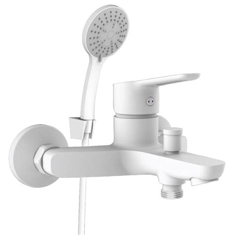 Hommix Rubineta Uno 10k White Bathroom Mixer And Shower Set Hommix Uk