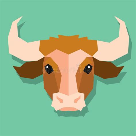 Angular Bull Portrait Vector Stock Vector Illustration Of Cattle Horns 378064634