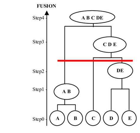 an example of ascending hierarchical clustering the tree is cut by a