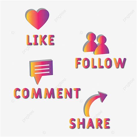 Like Comment Share Vector Art PNG