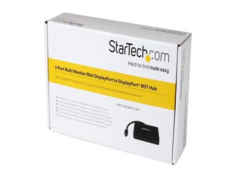 Mstmdp123dp Mini Displayport To Displayport Multi Monitor Splitter 3 Port Mst Hub